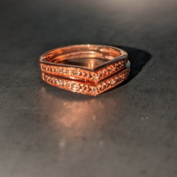 Jewelry | Rose Gold Plated Over Sterling Silver With Tiny Diamond ...